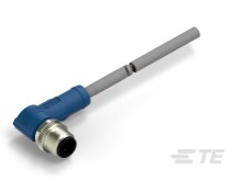 M12 A-Code Pigtail, Male, R/A, Single Ended Cable | TE Connectivity