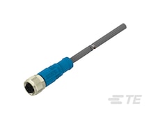 M12 A-Code Pigtail, Female, Straight, Single End Cable | TE Connectivity