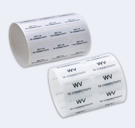 White Vinyl Labels | TE Connectivity
